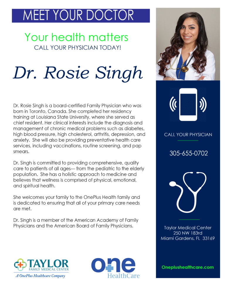 Dr. Rosie Singh - One Plus Healthcare